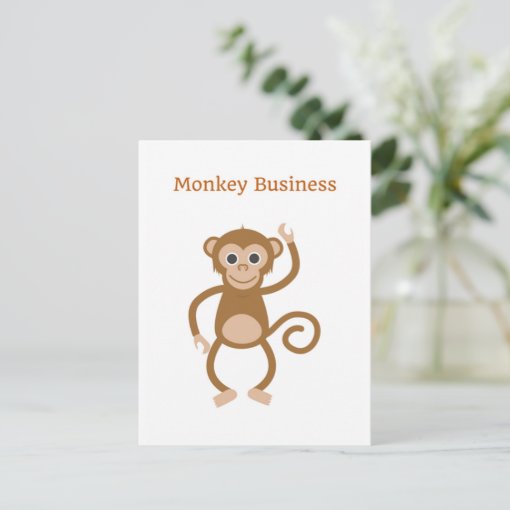Monkey Business Cheeky Postcard Greeting Card | Zazzle