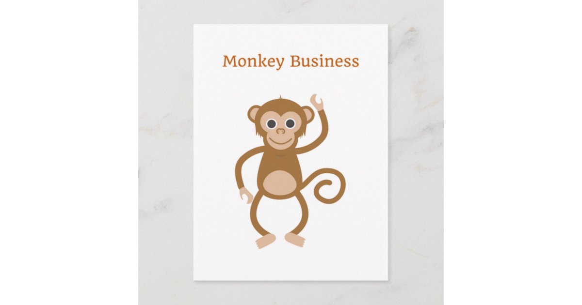 Monkey Business Cheeky Postcard Greeting Card | Zazzle