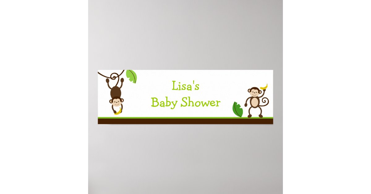 Monkey Business Jungle Birthday Banner Sign | Zazzle