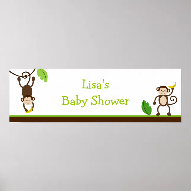 Monkey Business Jungle Birthday Banner Sign | Zazzle