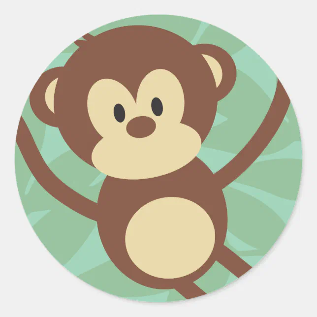 Monkey Business Round Stickers | Zazzle