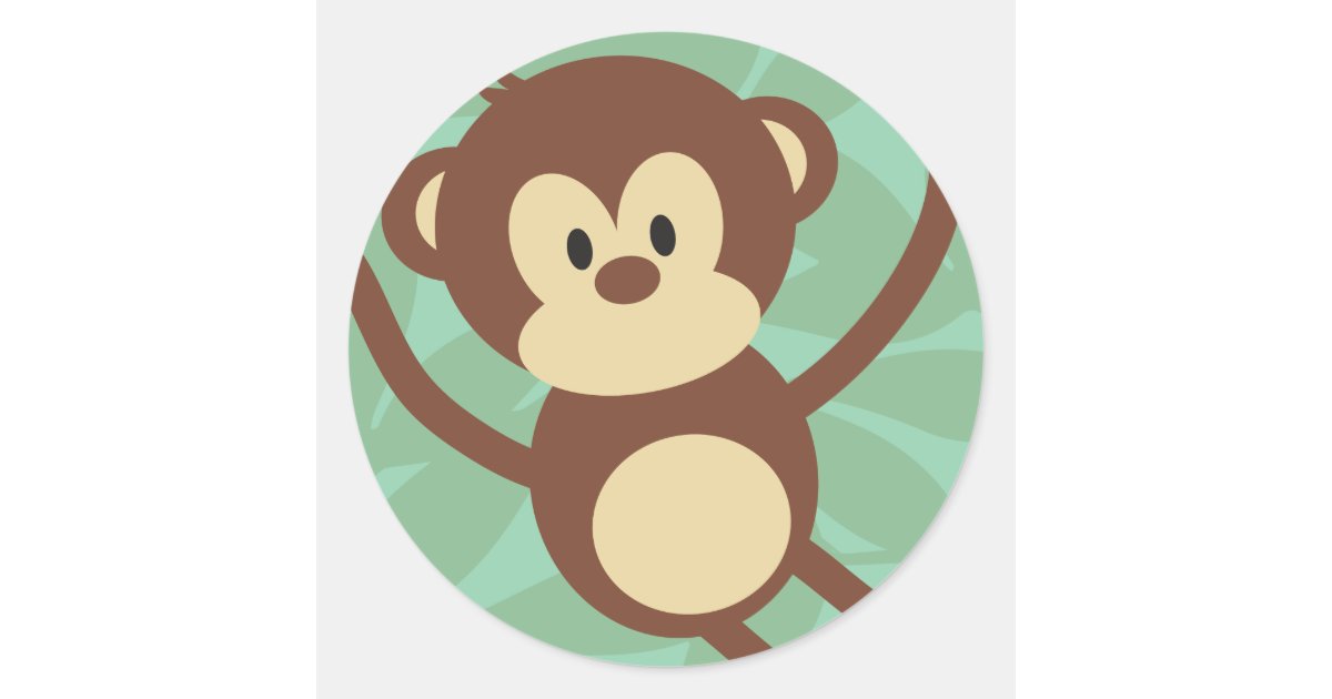 Monkey Business Round Stickers | Zazzle