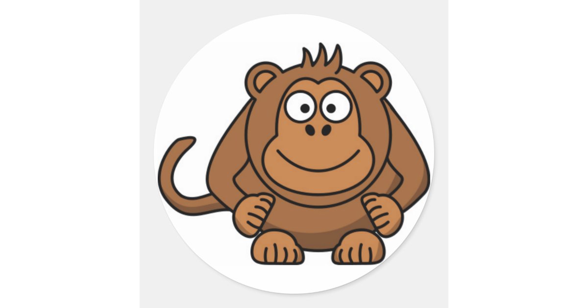 Monkey cartoon sticker | Zazzle
