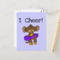 Monkey Cheerleader Gold and Purple Postcard | Zazzle