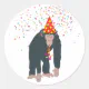 Monkey Chimpanzee Partying Animals Having a Party Classic Round Sticker ...