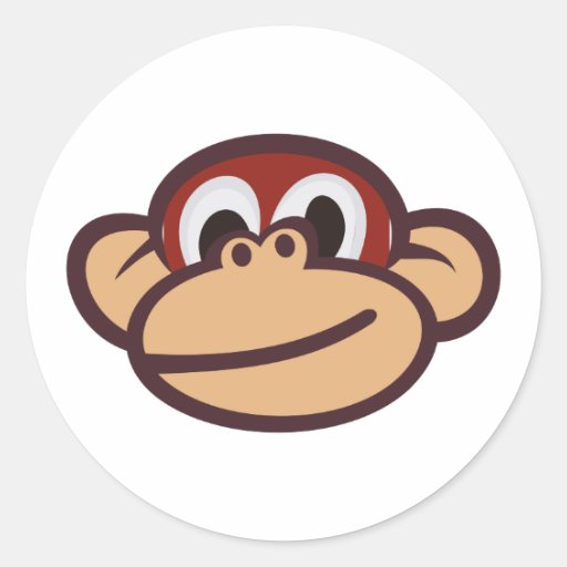 Monkey Face Classic Round Sticker | Zazzle