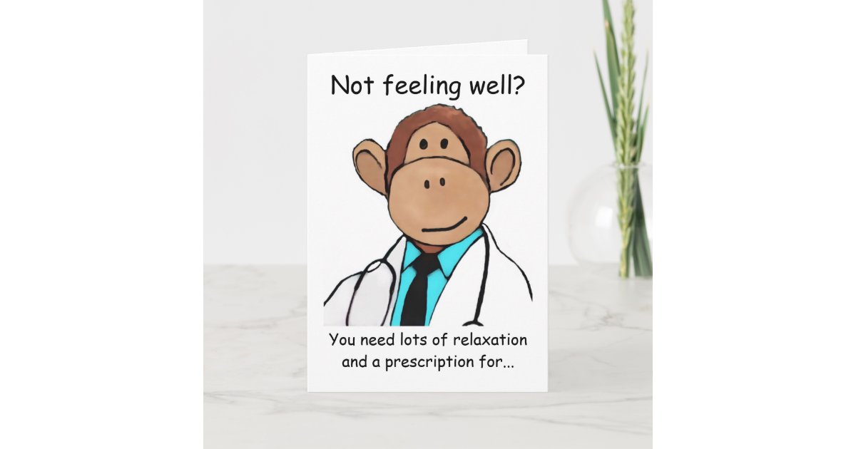 Monkey Get Well card | Zazzle