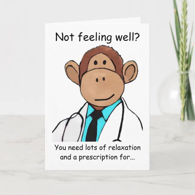 Monkey Get Well card | Zazzle