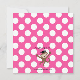Monkey Grad Graduation Invitation for Girls | Zazzle