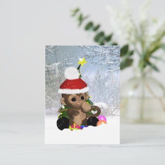 Monkey Holiday Postcard - Cute Monkey Postcard | Zazzle