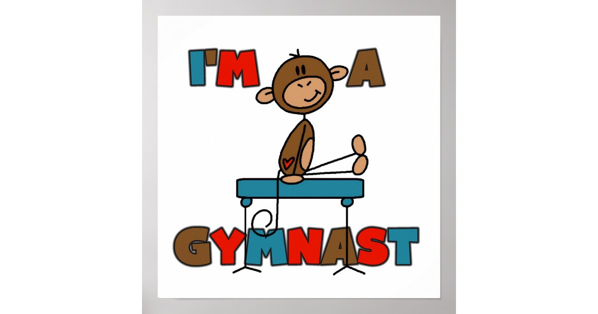 Monkey I'm a Gymnast Poster | Zazzle