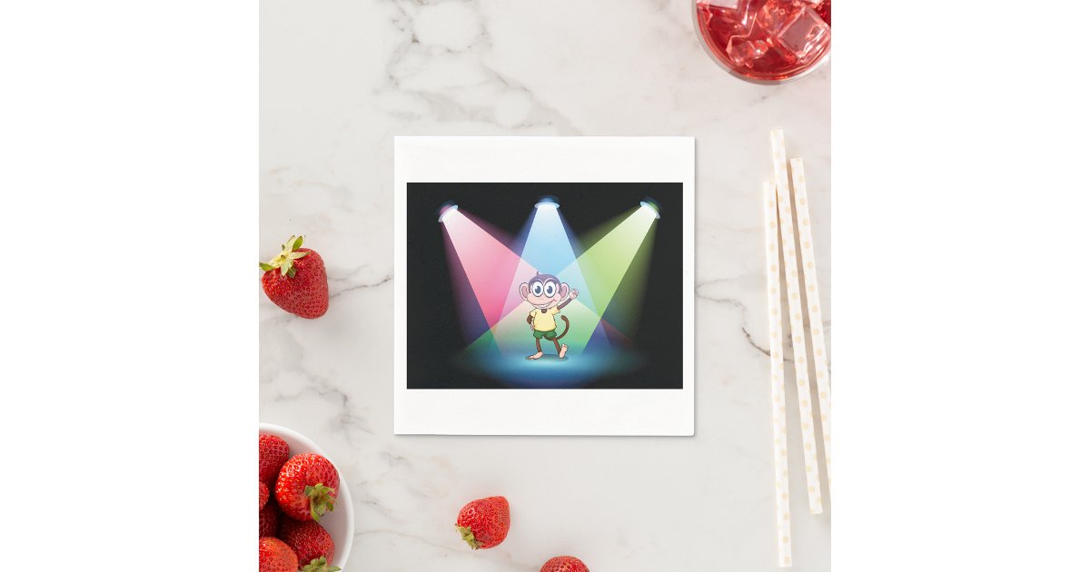 Monkey In Spotlights Paper Napkins | Zazzle