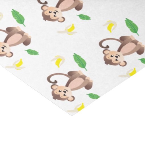 Monkey Jungle Tropical Leaf Banana Peeled Tissue Paper | Zazzle