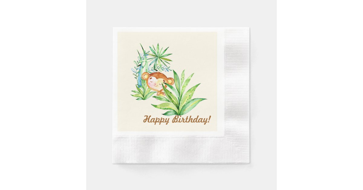 Monkey Kid Paper Napkins | Zazzle