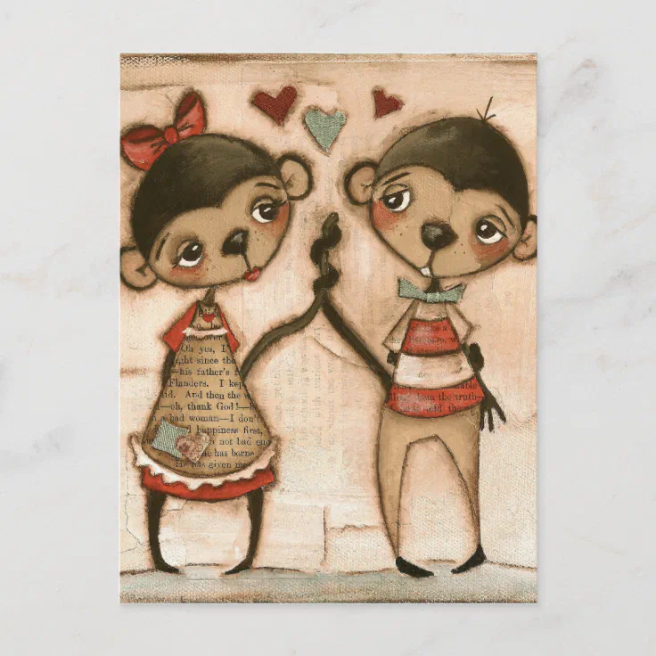 Monkey Love - Postcard | Zazzle