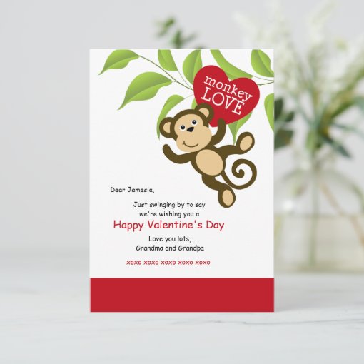 Monkey Love Valentine's Day Card | Zazzle