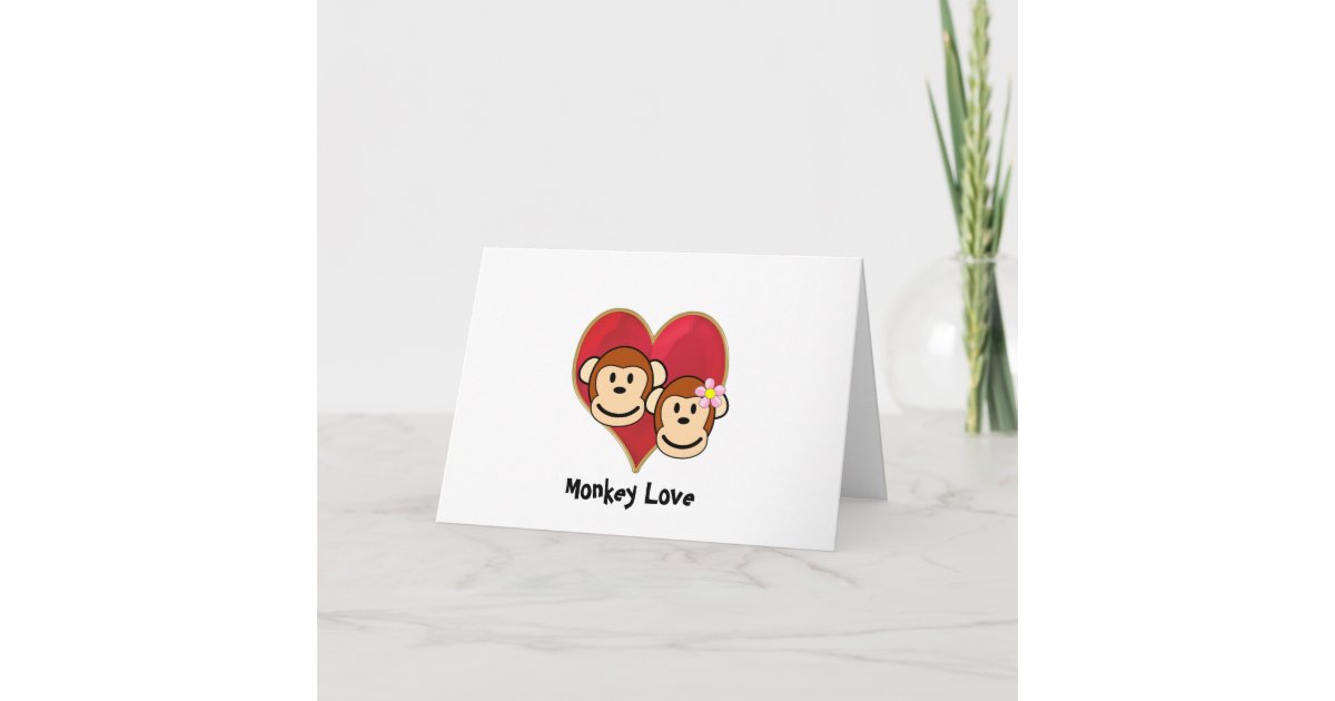 Monkey Love Valentine's Day Greeting Card | Zazzle