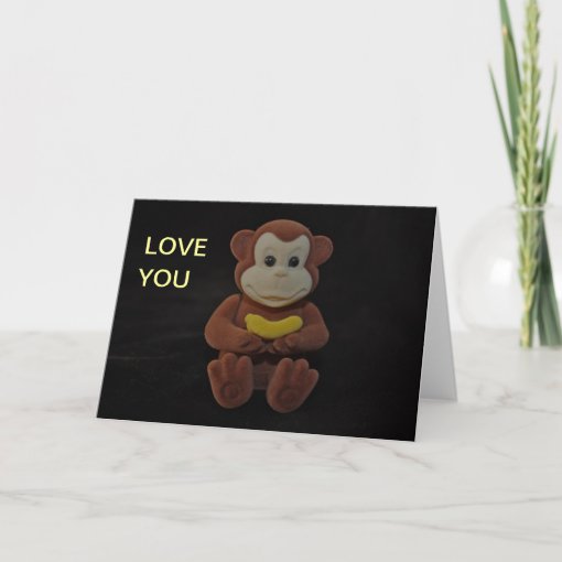 Monkey LOVE YOU Greeting Card | Zazzle