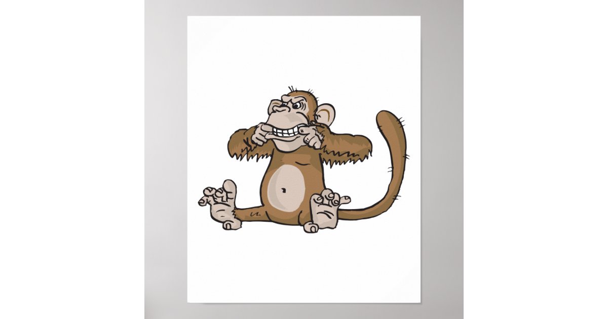 monkey making face poster | Zazzle