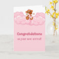 Monkey, Pink, Congratulations Baby Girl Card | Zazzle