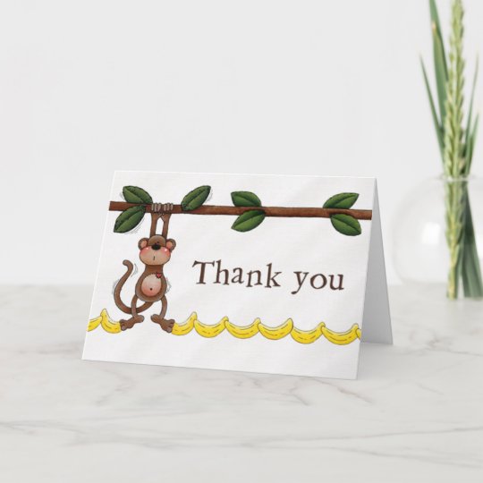 monkey thank you card | Zazzle.com
