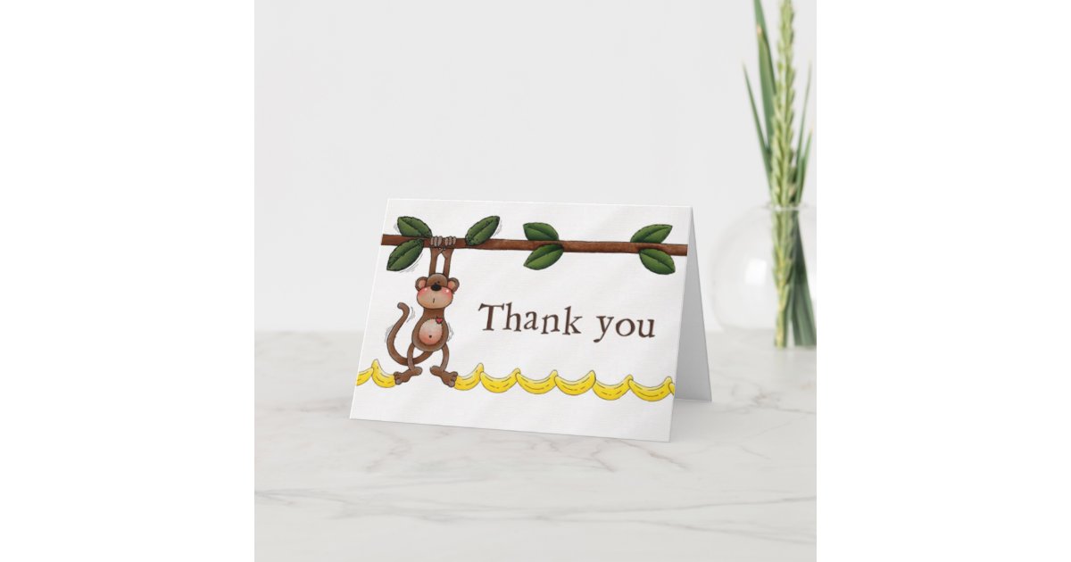 monkey thank you card | Zazzle