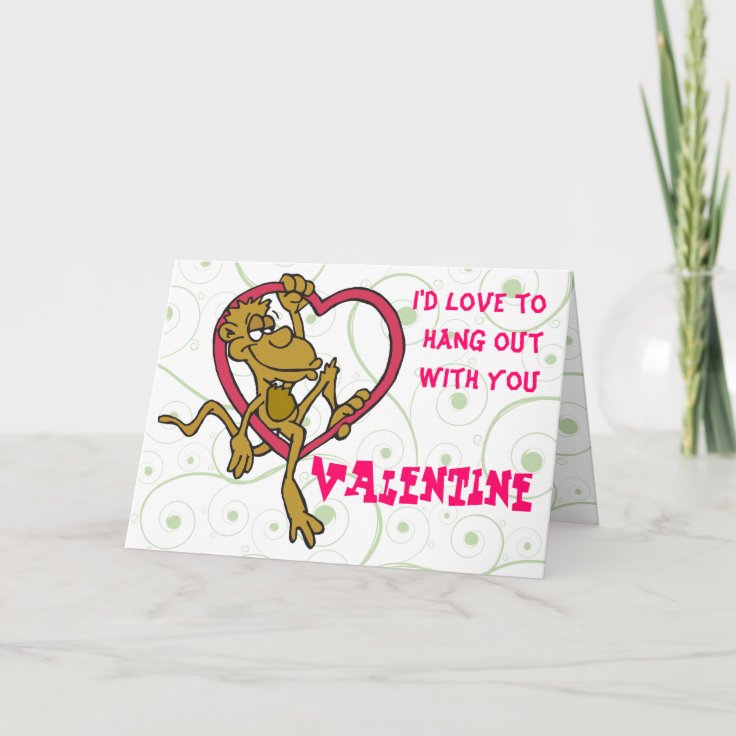 Monkey Valentine Card | Zazzle