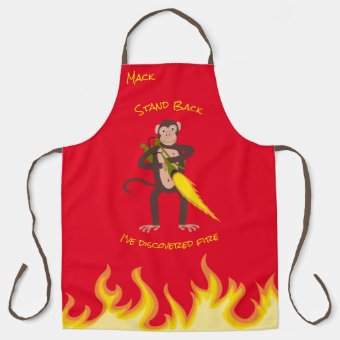 Monkey With a Flamethrower Apron | Zazzle