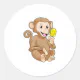 Monkey with Popsicle Classic Round Sticker | Zazzle