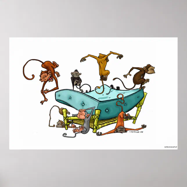 Monkeys Jumping on the Bed Poster | Zazzle