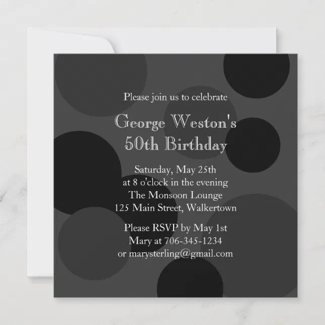 Monochromatic Birthday Invitation | Zazzle