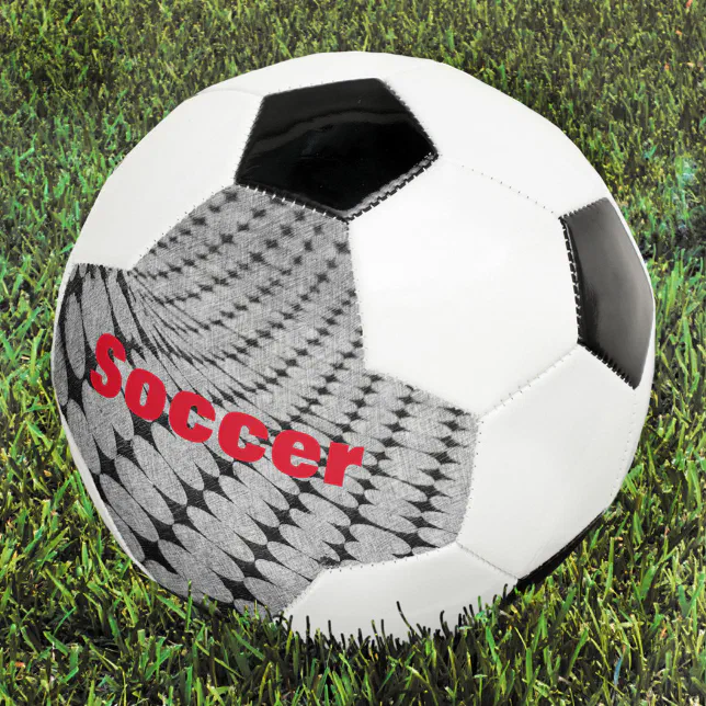 Monochromatic Black and Gray with Name Soccer Ball | Zazzle