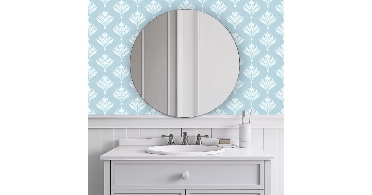 Monochromatic Blue Fauna Wallpaper | Zazzle
