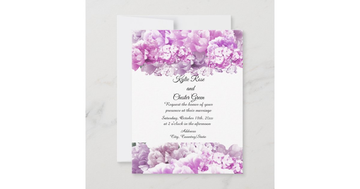 Monochromatic Pink Bouquet Wedding Invitation | Zazzle