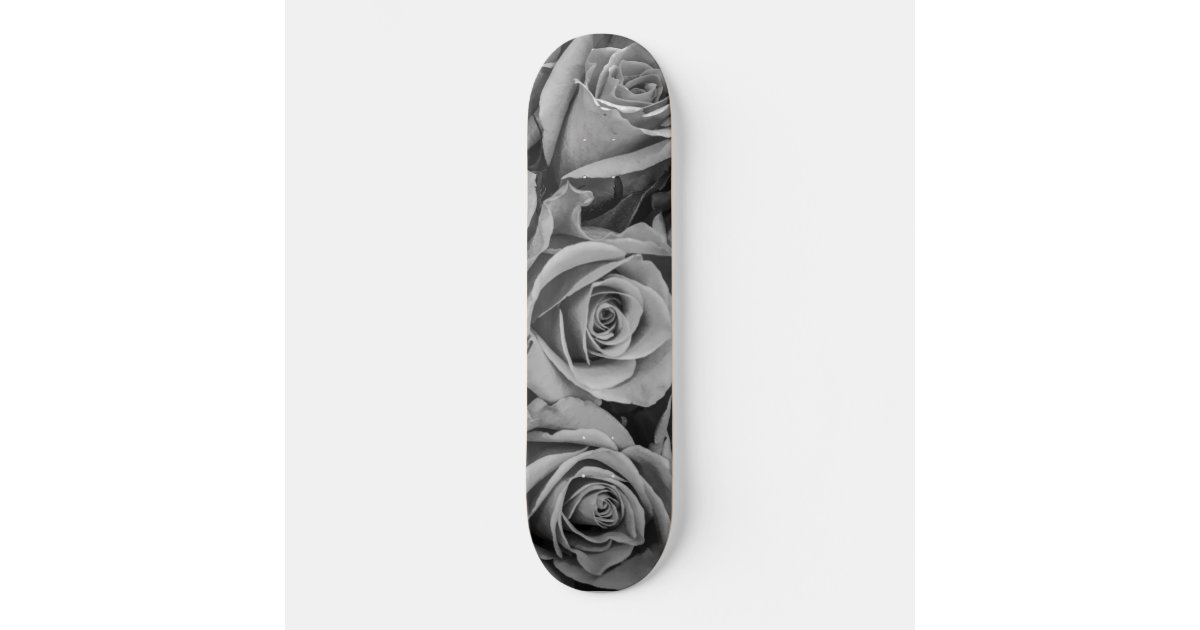 Monochromatic Roses Skateboard | Zazzle