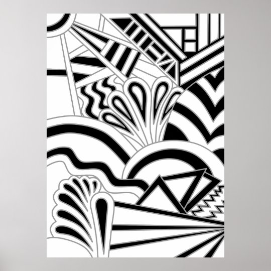 Monochrome Art Deco Design. Poster | Zazzle.com