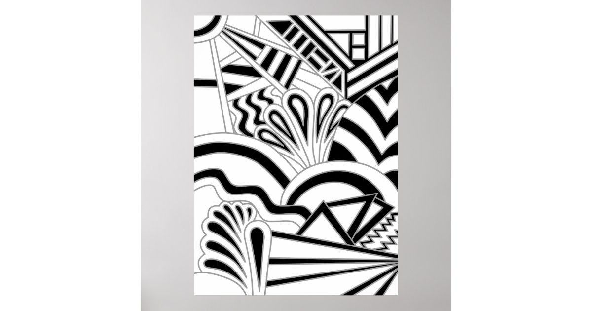 Monochrome Art Deco Design. Poster | Zazzle
