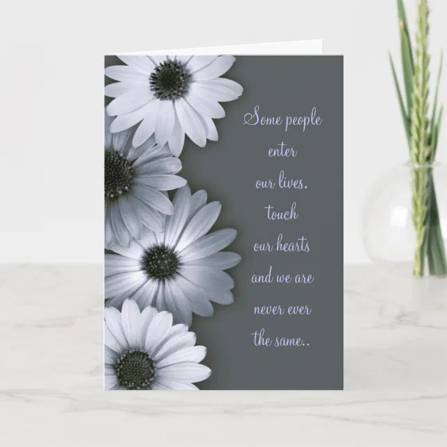 Monochrome Daisies sympathy card | Zazzle