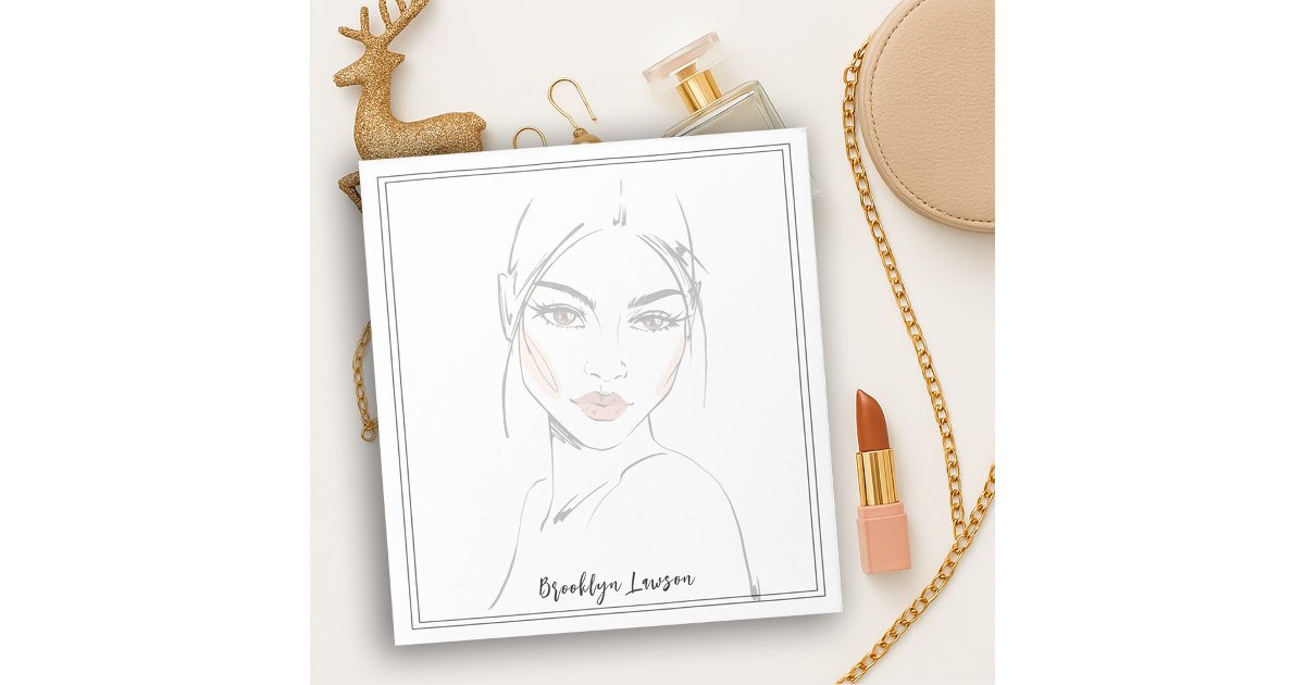Monochrome Fade Fashion Girl Portrait Notepad | Zazzle