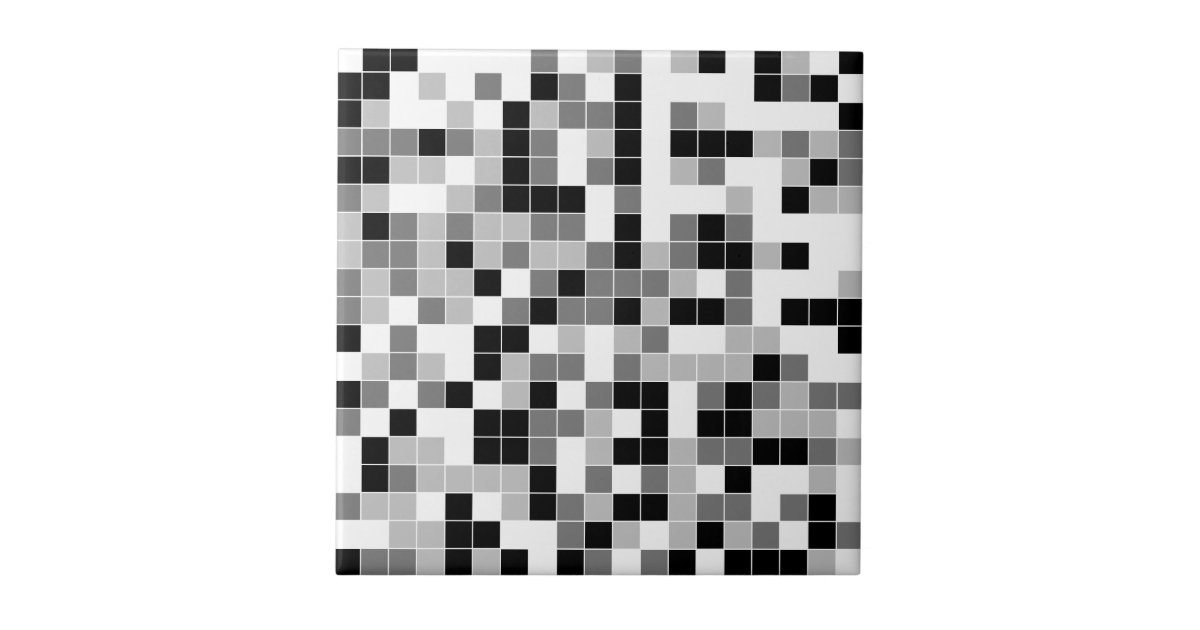 Monochrome Geometric Pattern Ceramic Tile | Zazzle