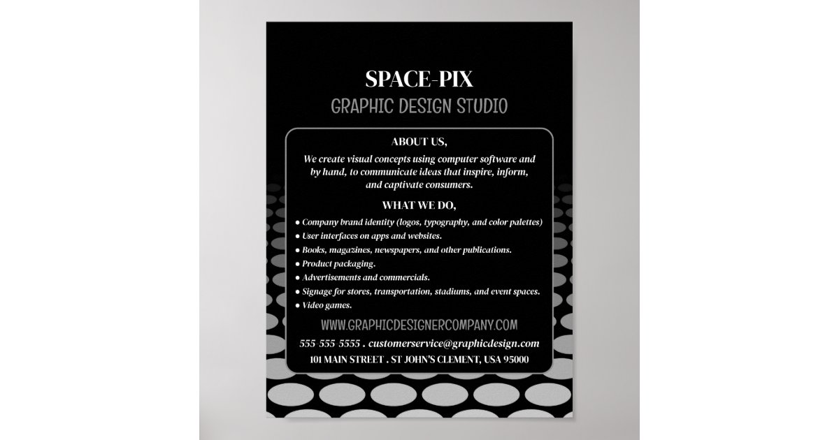 Monochrome Graphic, Graphic Designer Advertising Poster | Zazzle