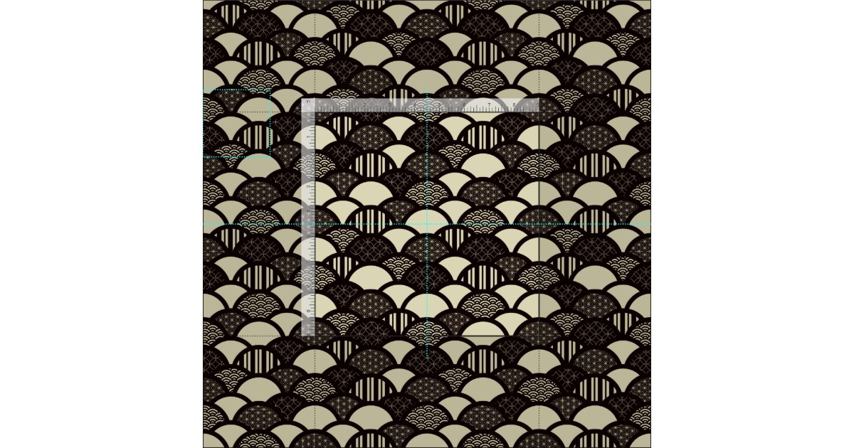 Monochrome Japanese geometric waves pattern Fabric | Zazzle