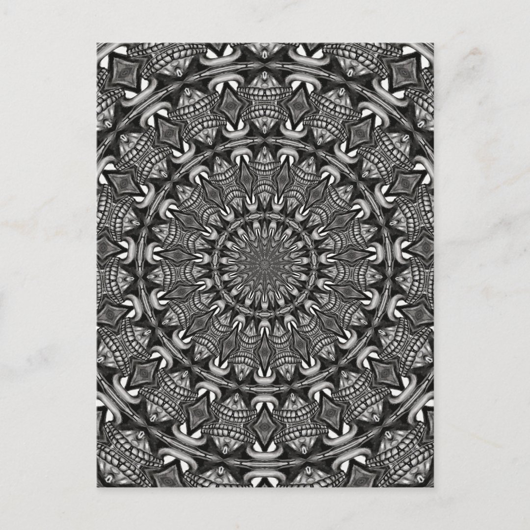Monochrome Mandala Postcard | Zazzle