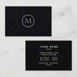Monochrome Minimalist Monogrammed Elegant Business Card | Zazzle