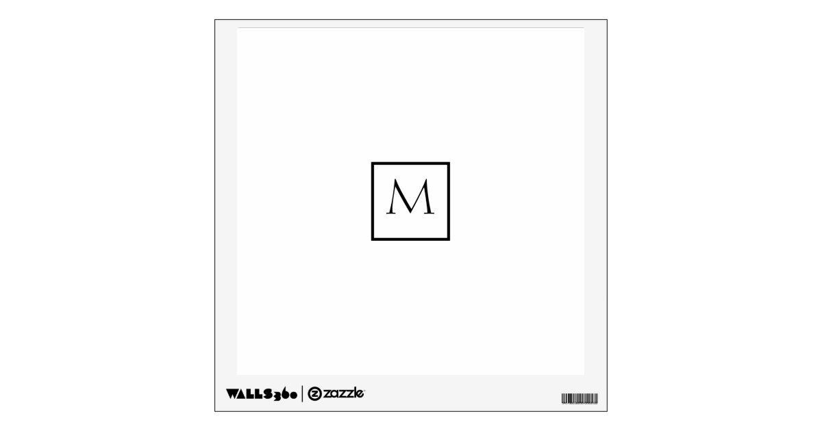 Monochrome Minimalist Rectangle Monogram Wall Decal | Zazzle