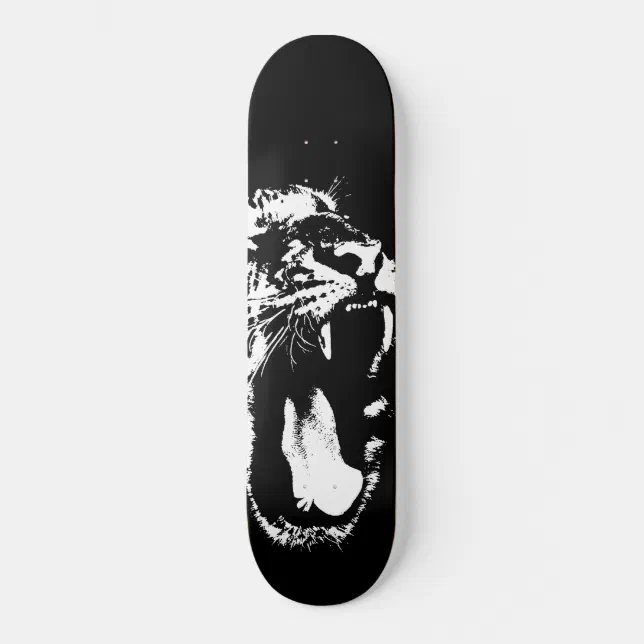 Monochrome Tiger Skateboard Deck | Zazzle