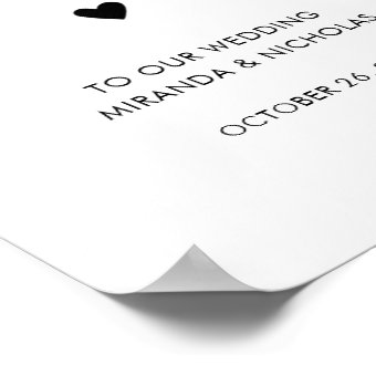 Monochrome wedding welcome sign | Wedding poster | Zazzle