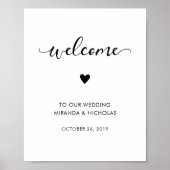 Monochrome wedding welcome sign | Wedding poster | Zazzle