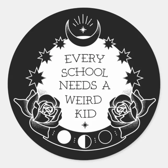 Monochrome Weird Kid Slogan Tattoo Stickers | Zazzle
