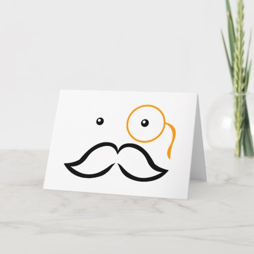 Monocle and Mustache Card | Zazzle